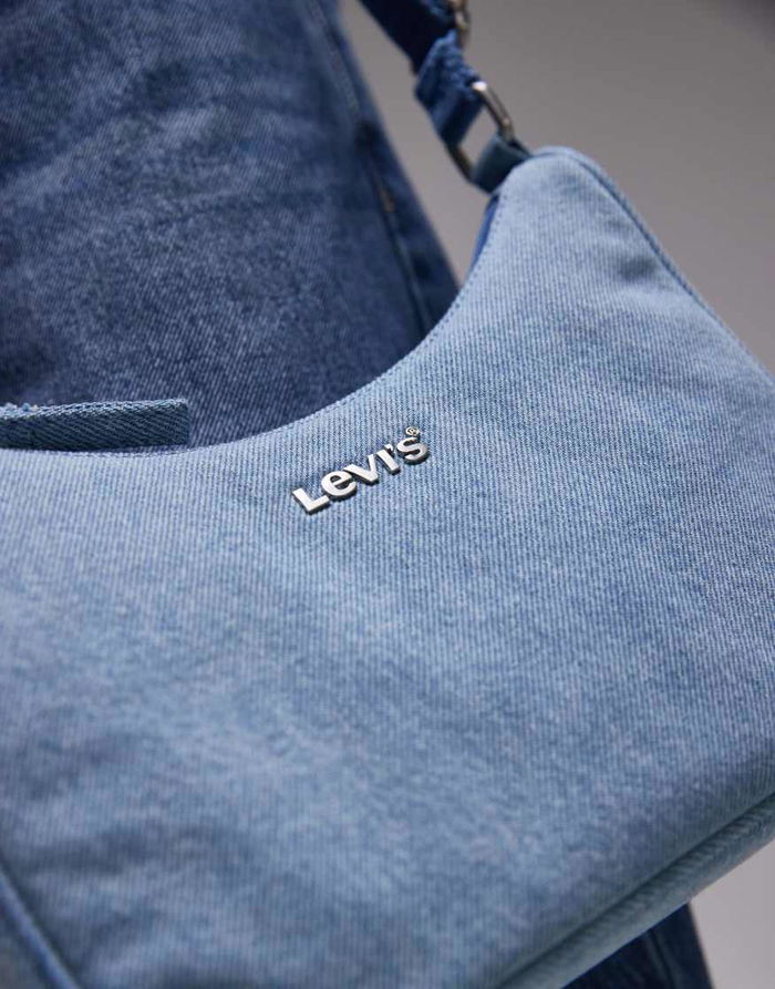 LEVI'S Small Denim Shoulder Bag With Logo In Light Blue | endource