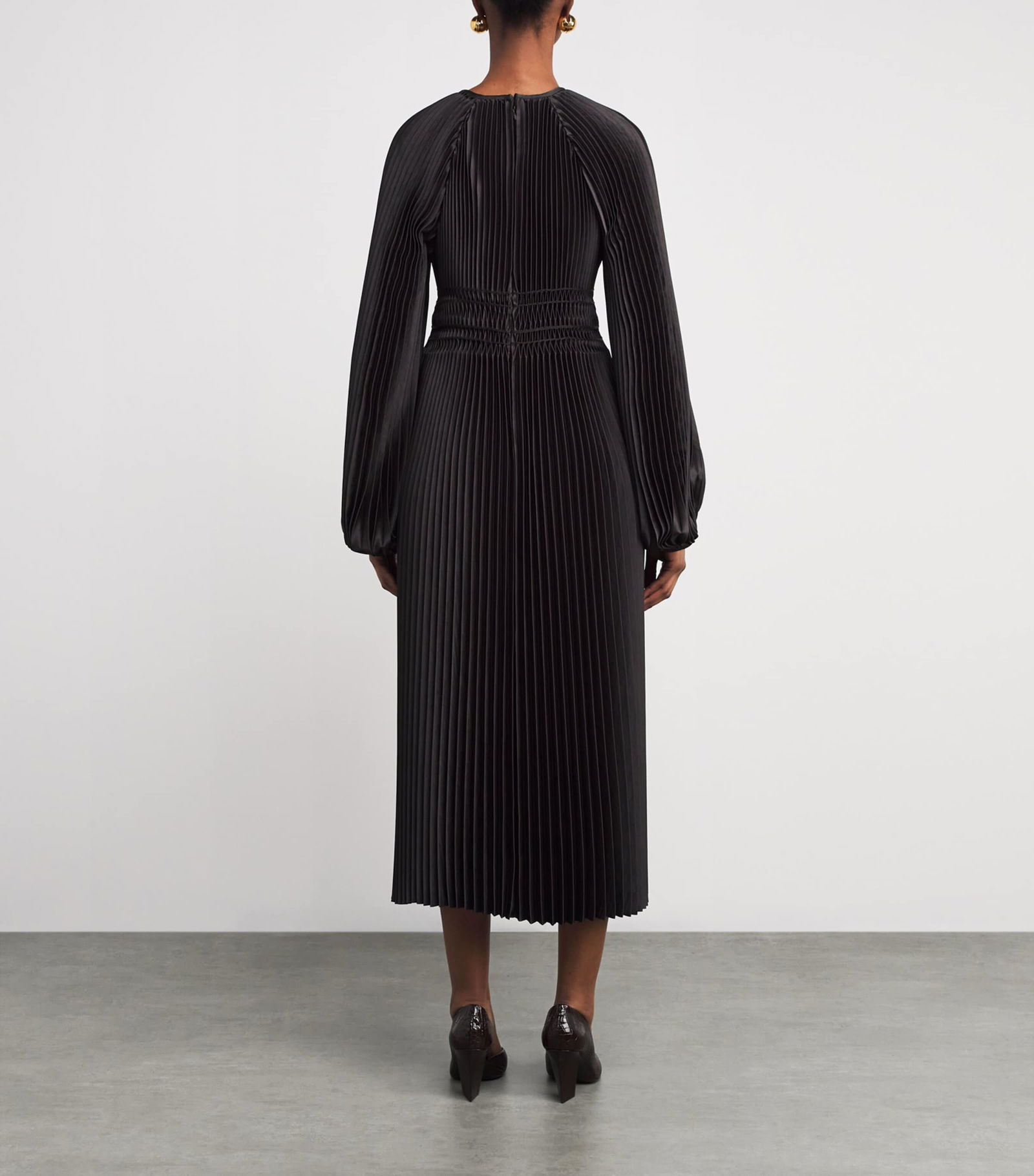 JOSEPH Pleated Ortiz Midi Dress | endource