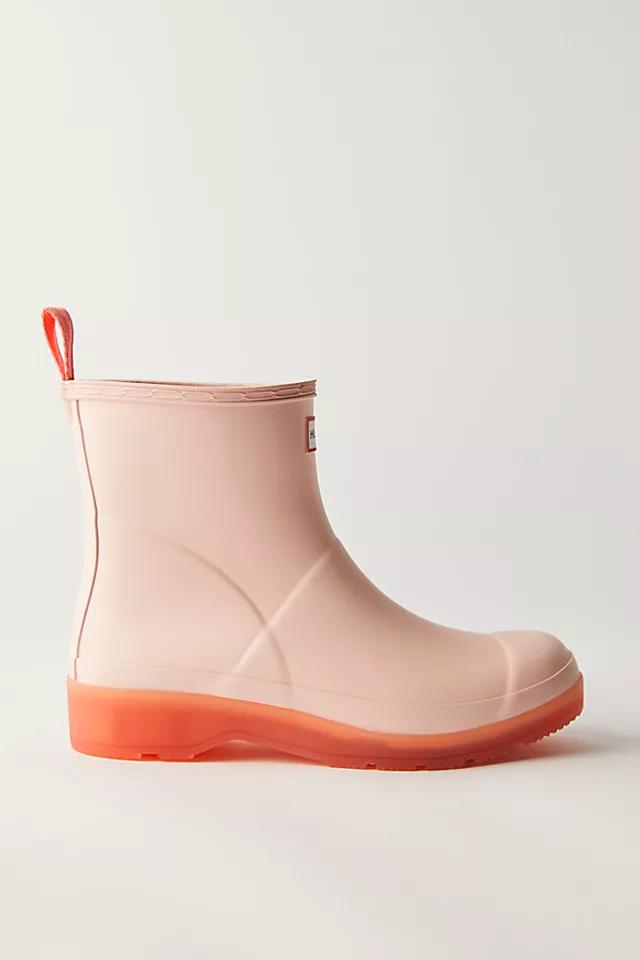 HUNTER Play Short Translucent Wellies in Rococo Pink / Orange Flair ...