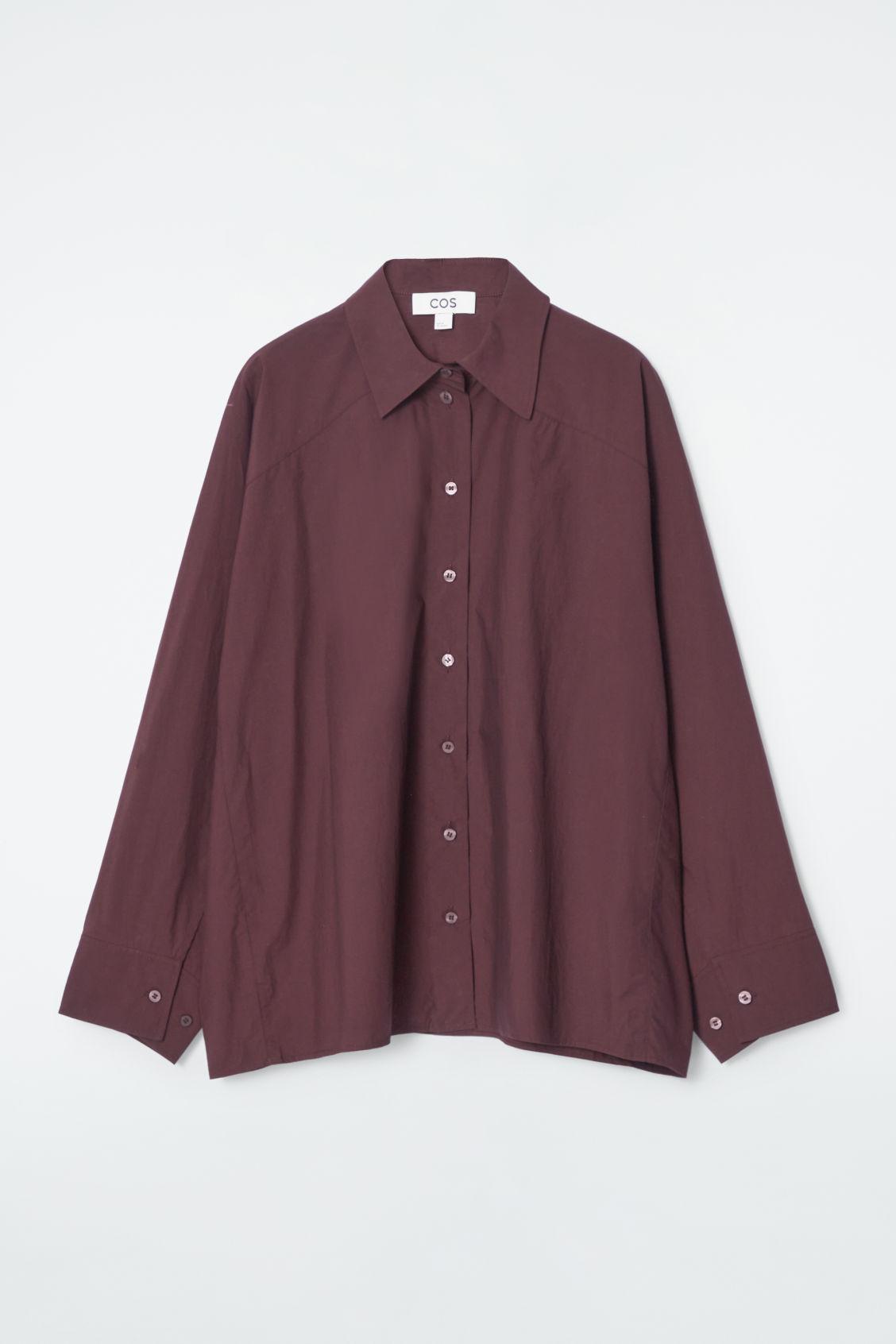 COS Double-Cuff Shirt in BURGUNDY | endource