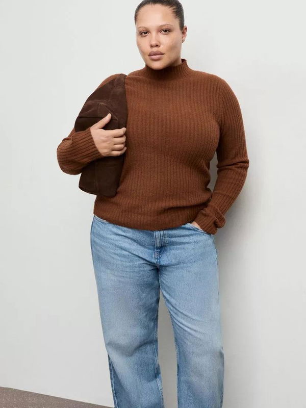 MANGO Low Rise Straight Jeans, Mid Denim | endource