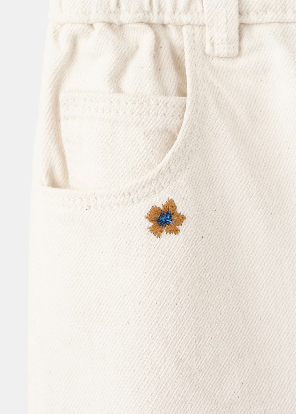 MANGO Flower-embroidered Straight-fit Jeans | endource