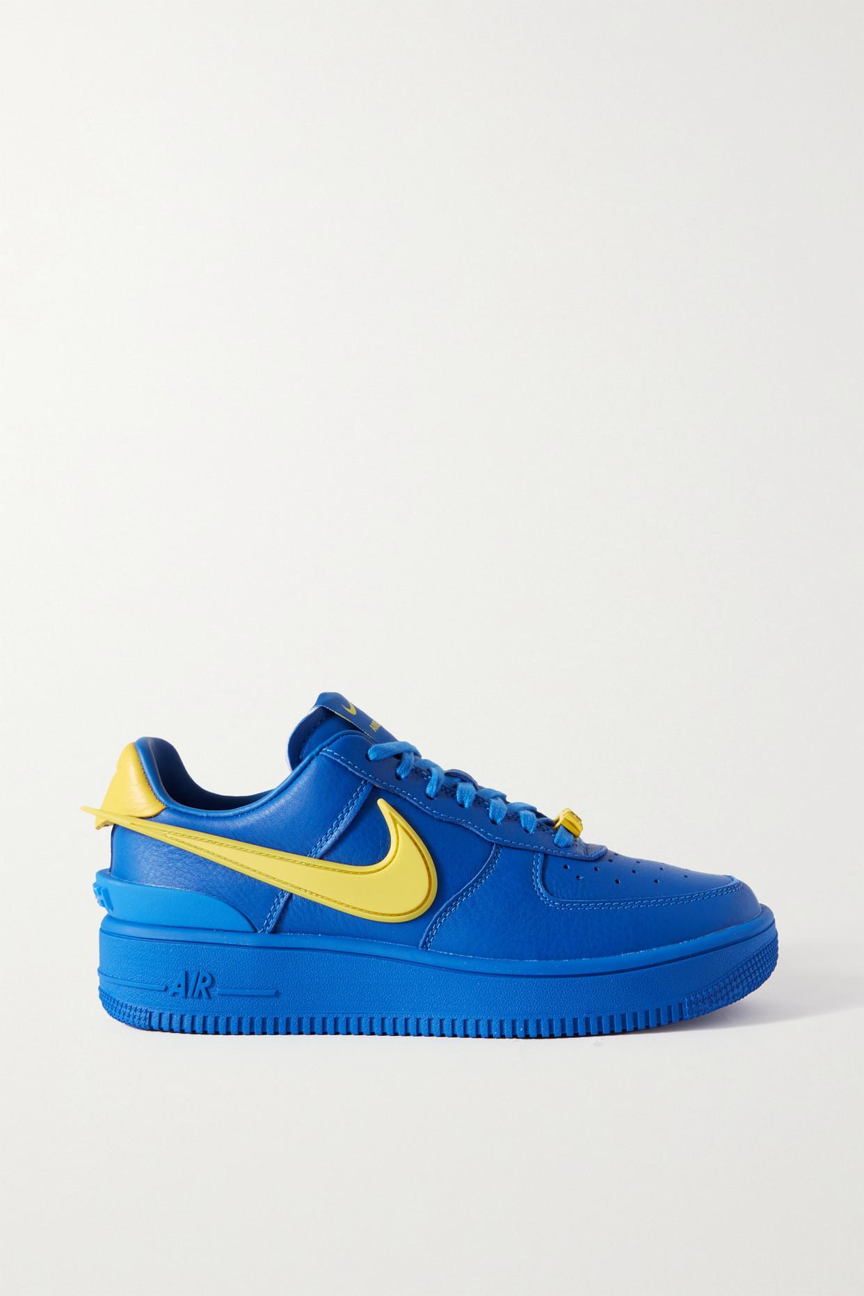 NIKE AMBUSH Air Force 1 Rubber-Trimmed Leather Sneakers in Blue | Endource