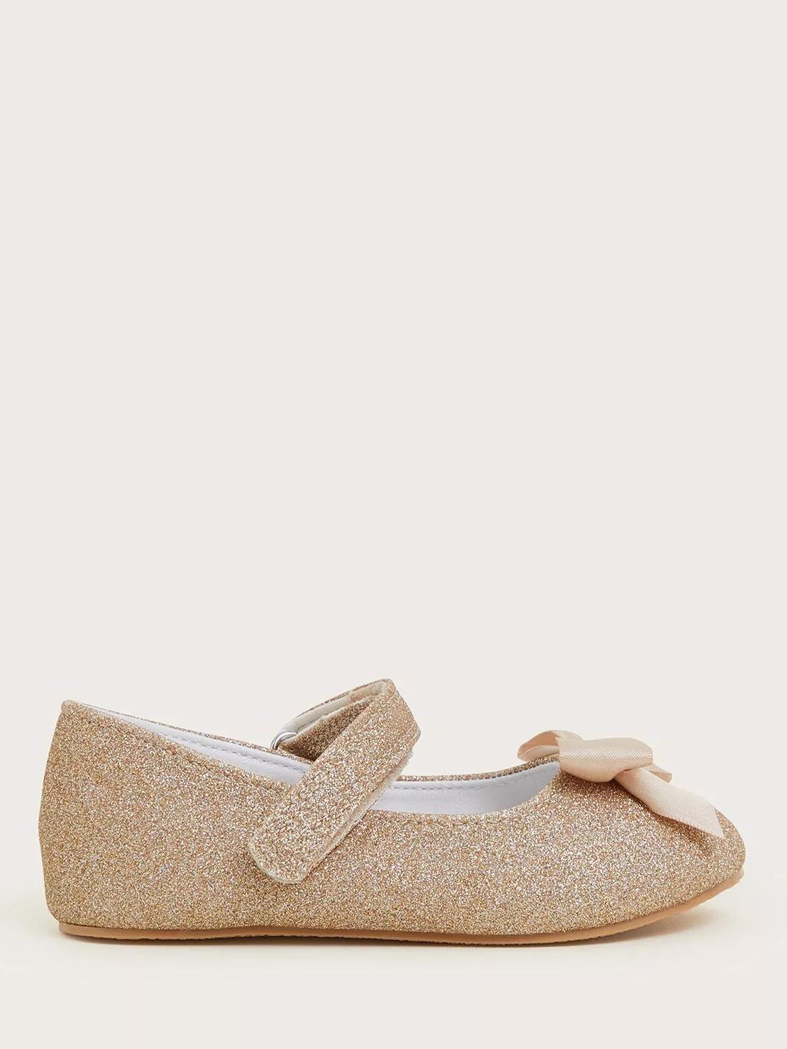Monsoon Glitter Bow Walkers in Gold | endource
