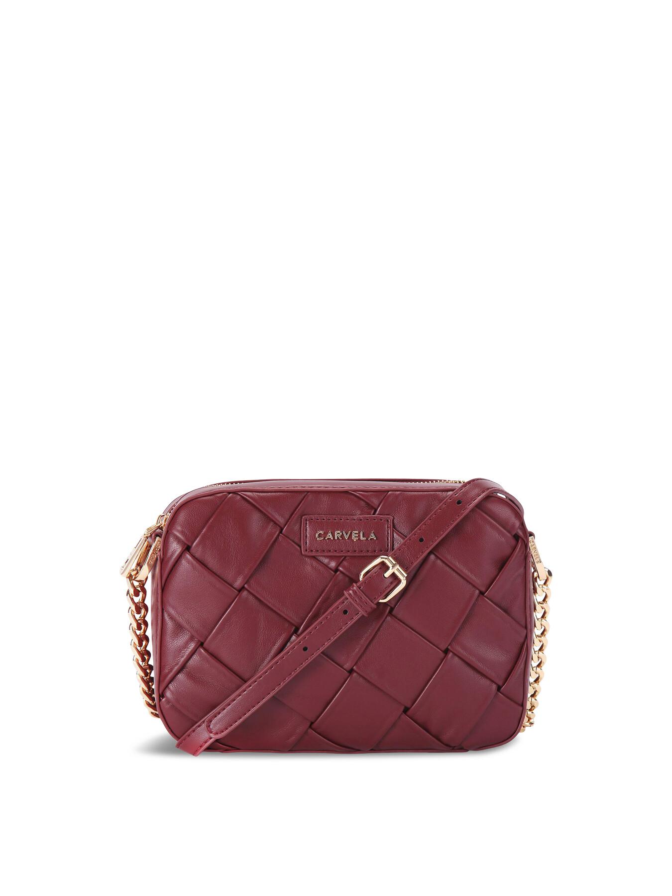 CARVELA Lexi Weave Crossbody Bag in Red | endource