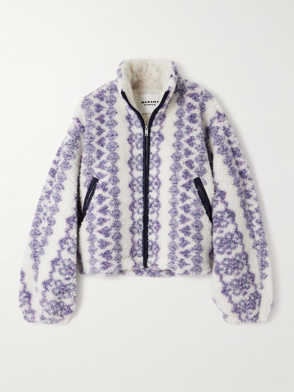 ISABEL MARANT ÉTOILE Mackensy Fair Isle Fleece Jacket in Ecru | endource