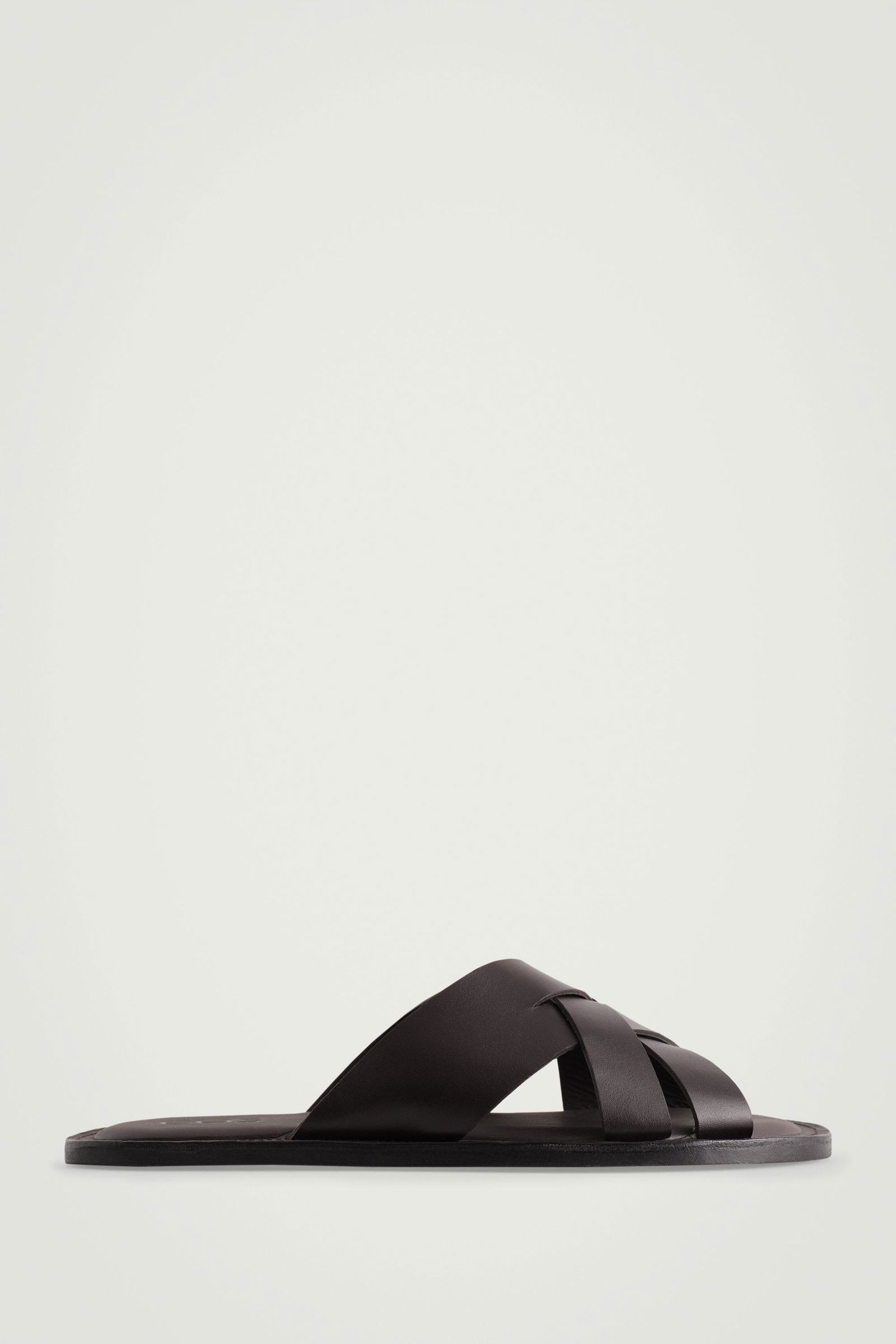 COS Woven Leather Sandals in DARK BROWN | endource