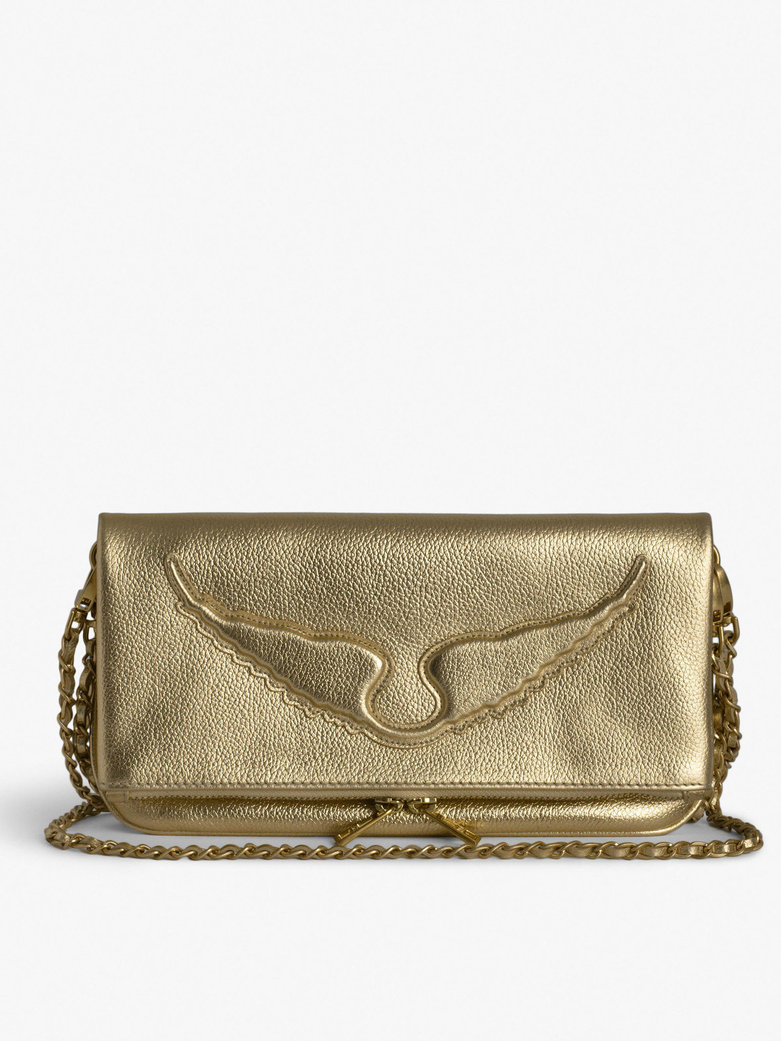 ZADIG & VOLTAIRE Rock Clutch in Gold | Endource