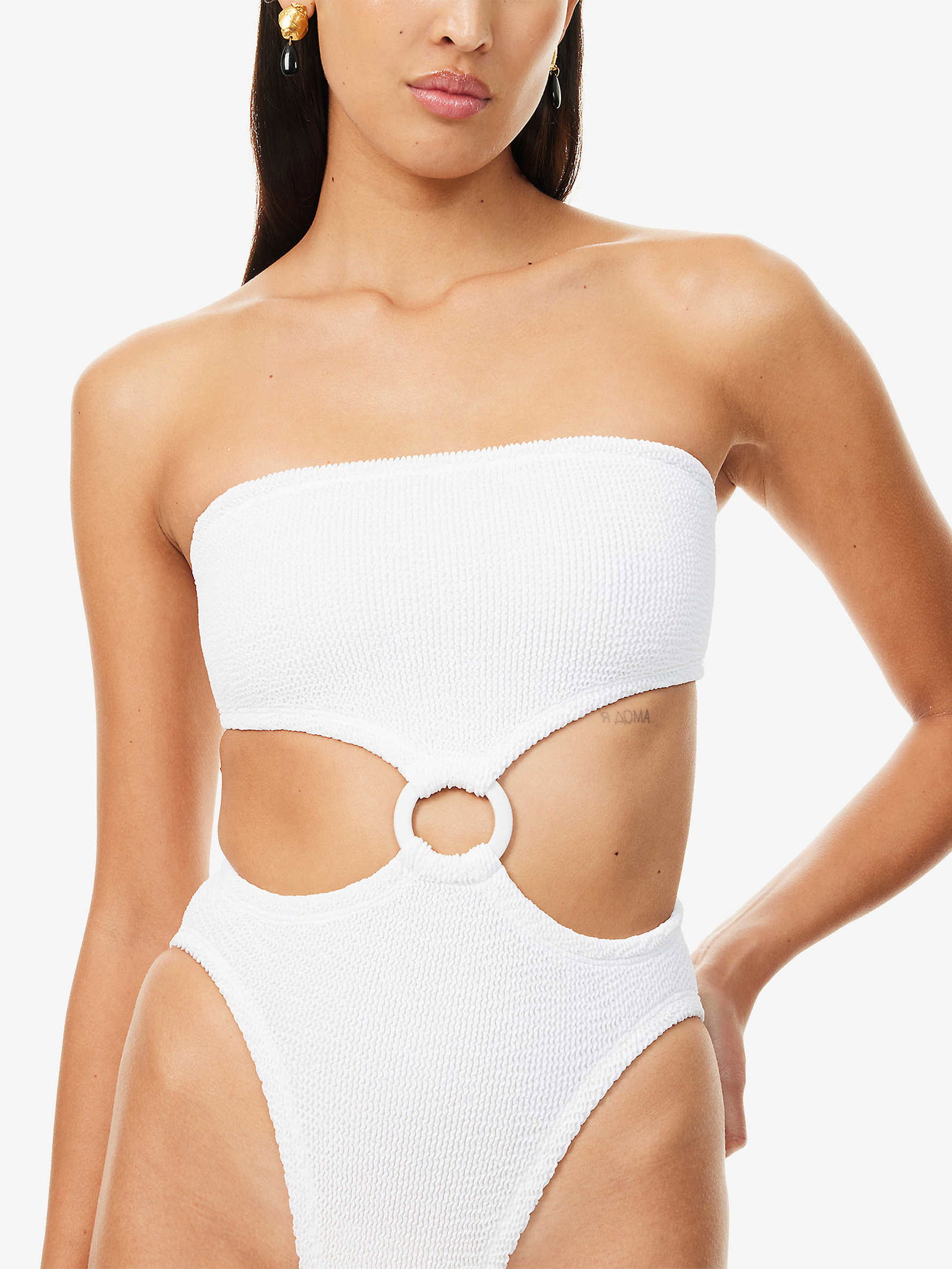 HUNZA G Jerry Cut-Out High-Leg Swimsuit | endource
