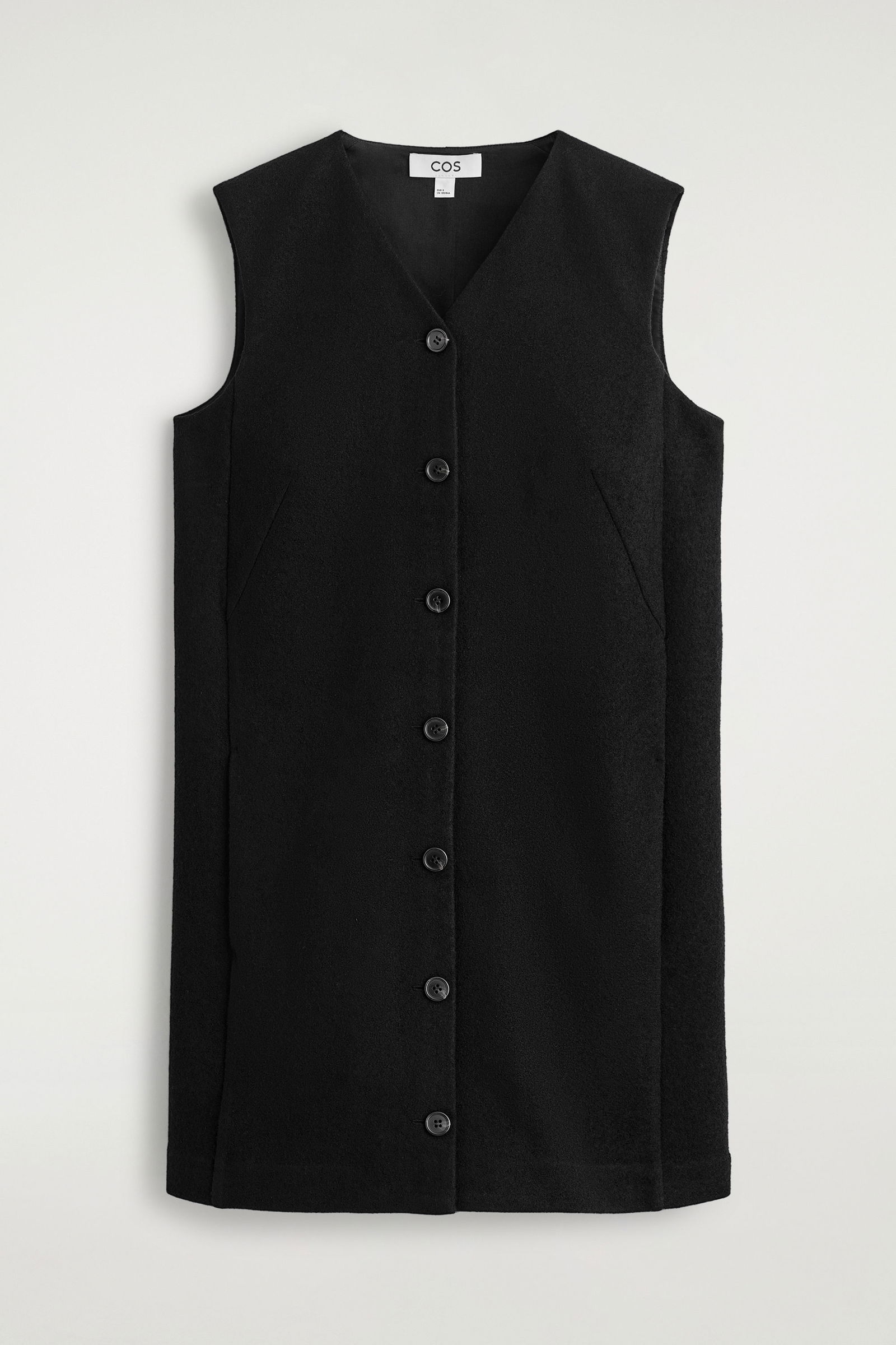 COS Merino Wool Buttoned Shift Mini Dress | endource