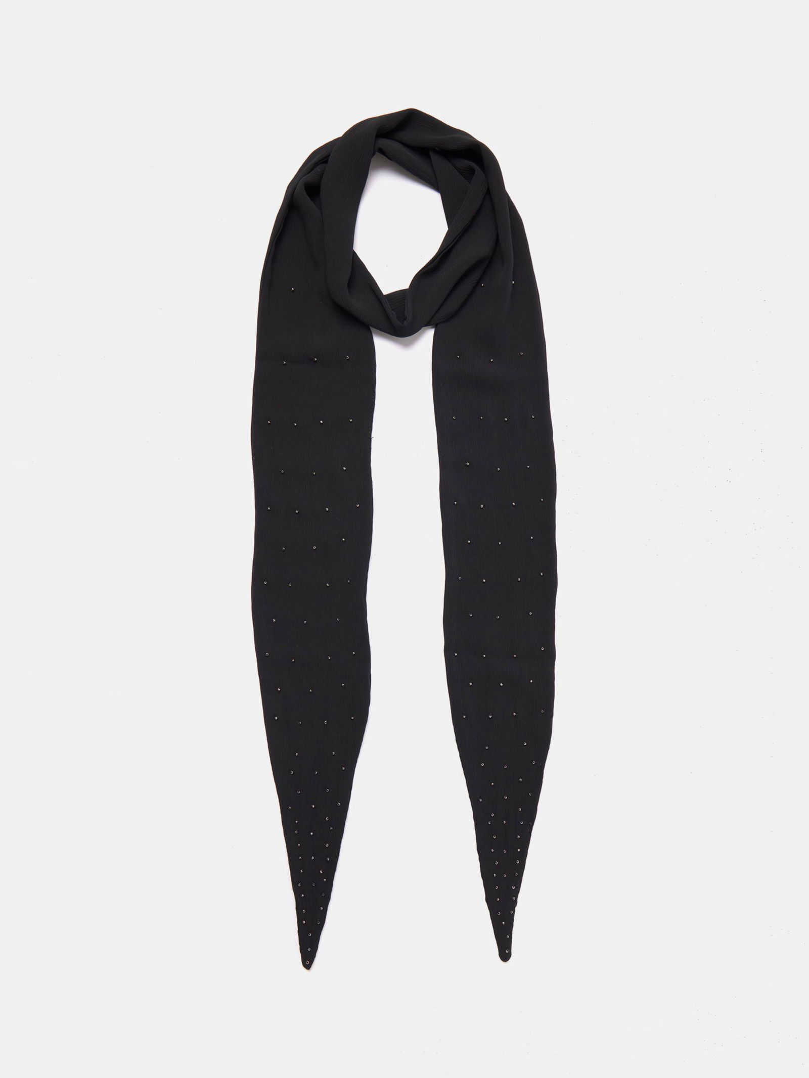 MINT VELVET Beaded Skinny Scarf in Black | endource