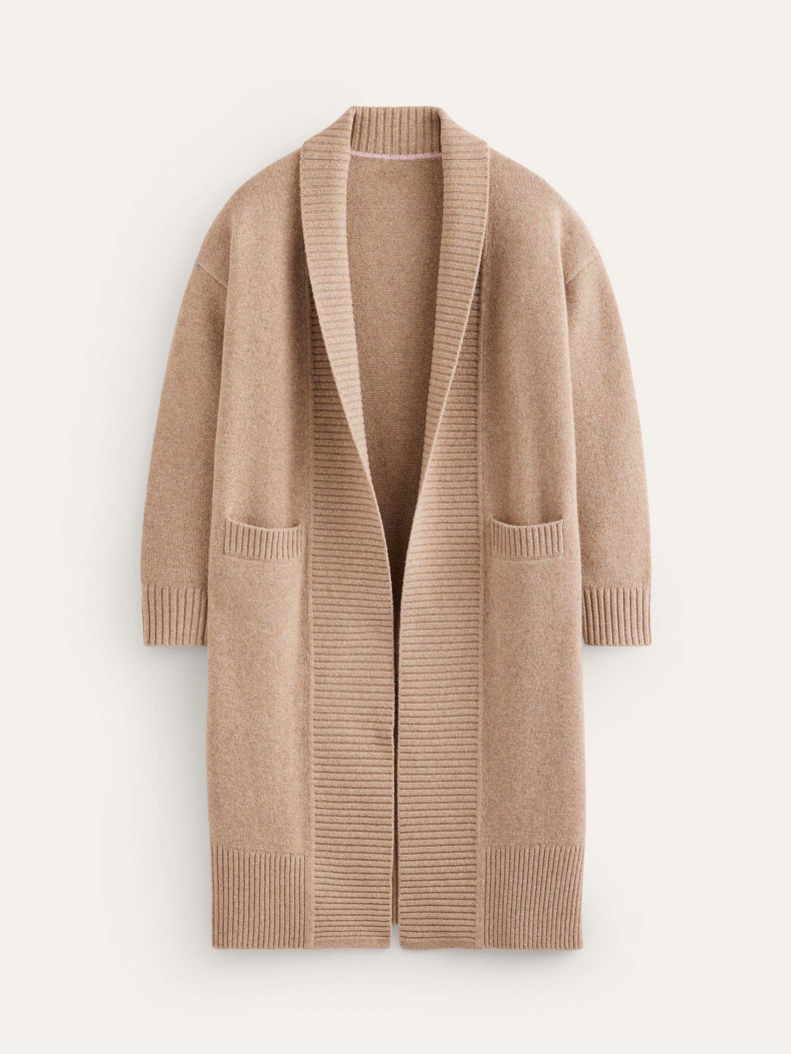 BODEN Merino Wool Longline Cardigan in Oatmeal | endource