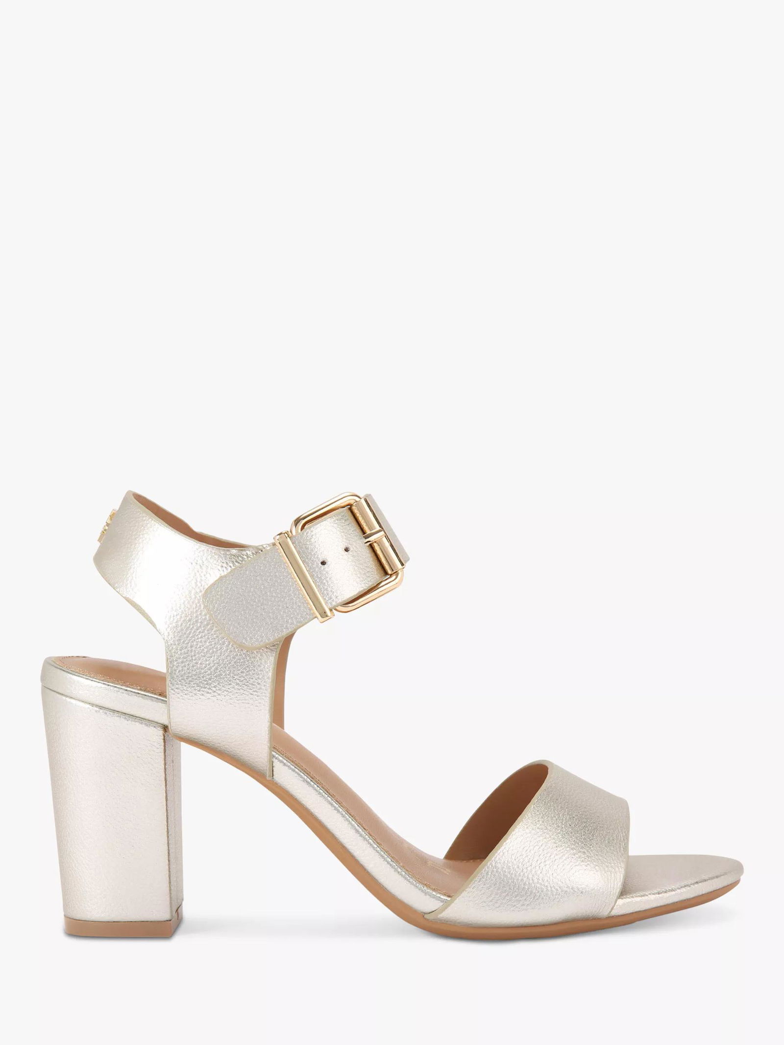 KG KURT GEIGER Sutton Metallic Heeled Sandals in Gold | endource