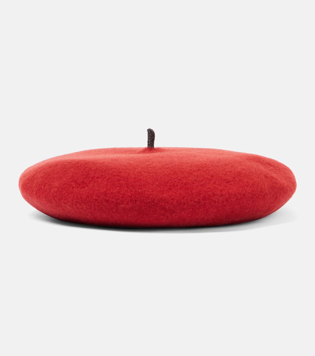 BRUNELLO CUCINELLI Wool Beret in Red | endource