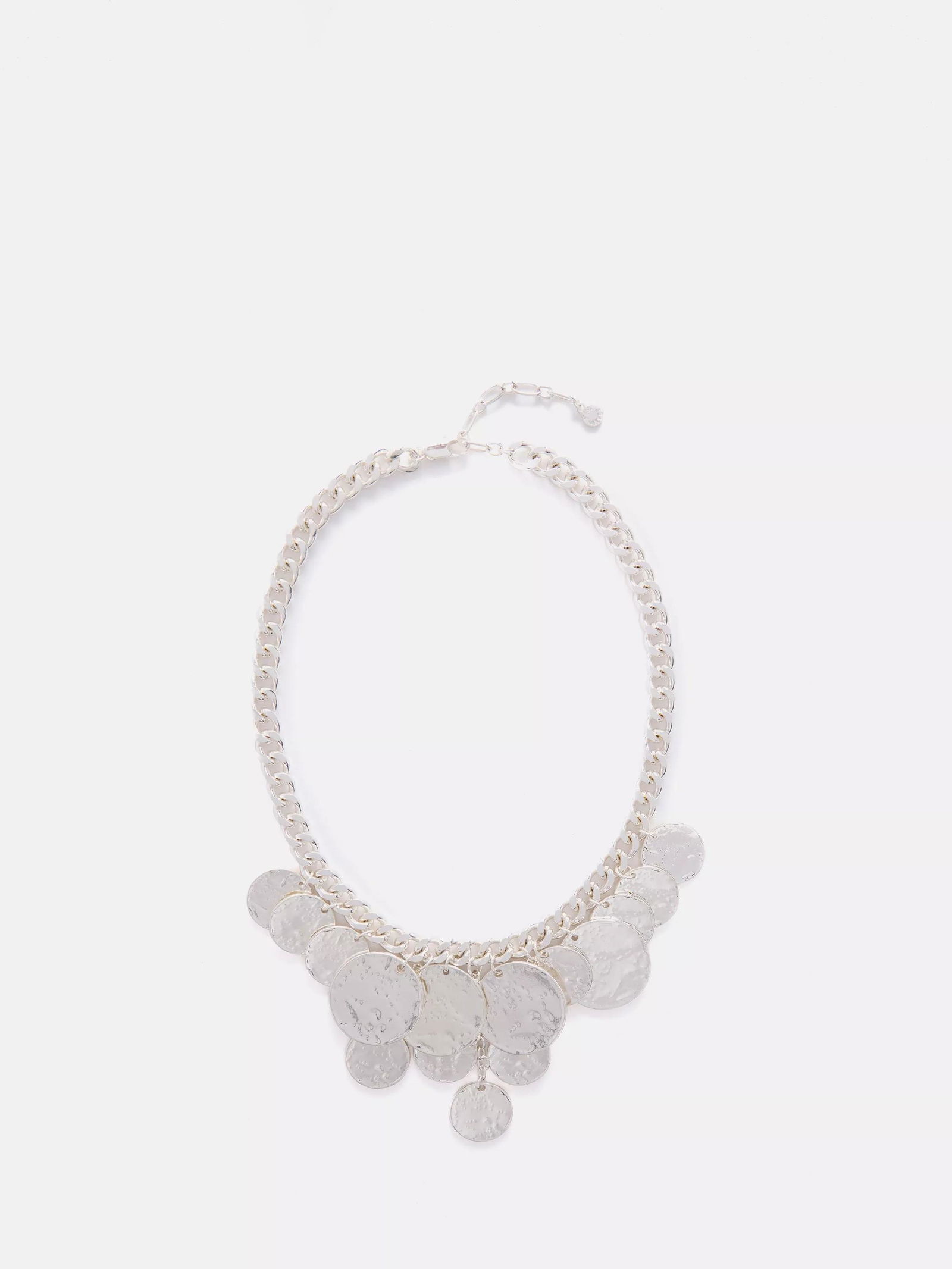 MINT VELVET Disc Statement Necklace in Silver | endource