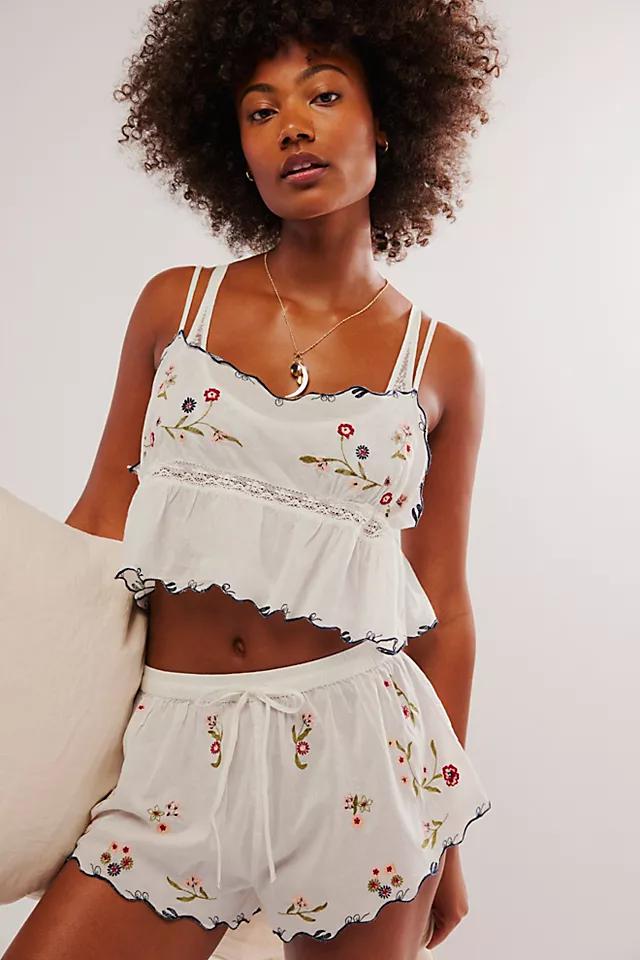 FREE PEOPLE Intimately - Kate Embroidered Co-Ord in Ivory Combo | Endource