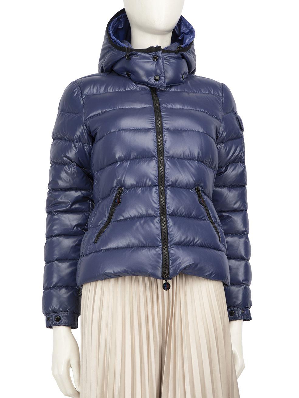 MONCLER Mid Length Down Coat in Blue | endource