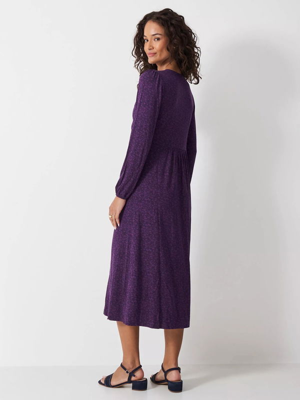 CREW CLOTHING Edith Daisy Midi Dress, Purple | endource