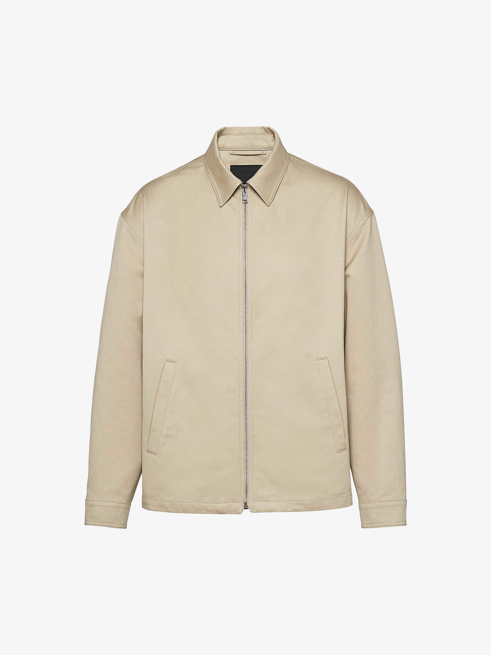 PRADA Brand-Patch Regular-Fit Cotton Jacket | endource