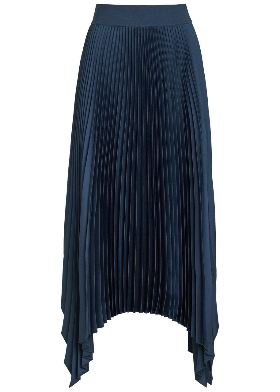 JOSEPH Ade Plissé Satin Midi Skirt | endource
