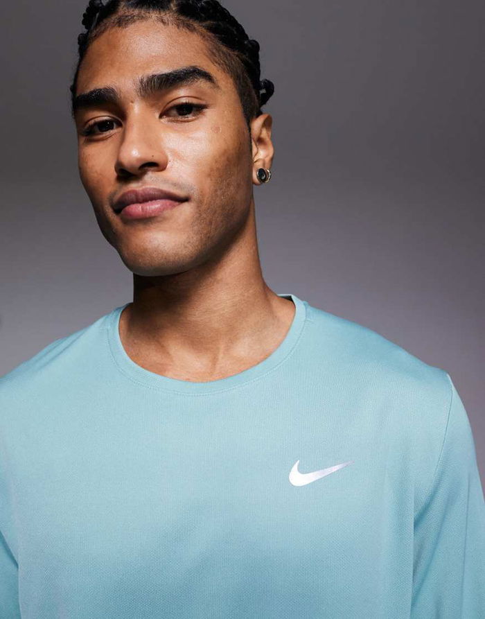 NIKE Running Miler Dri-FIT Long Sleeve Top In Green | endource