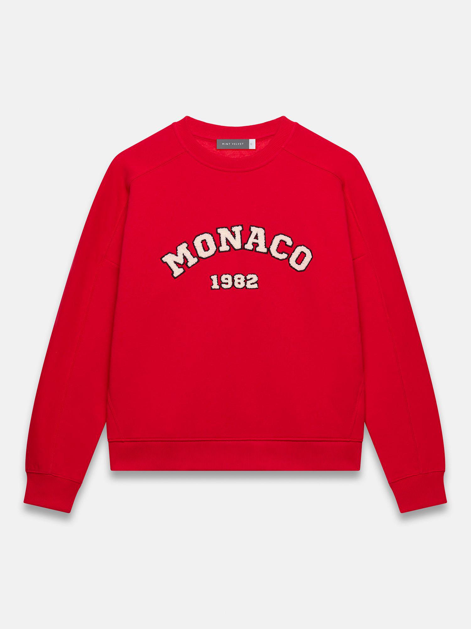 MINT VELVET Monaco Slogan Sweatshirt in Blue/White | endource