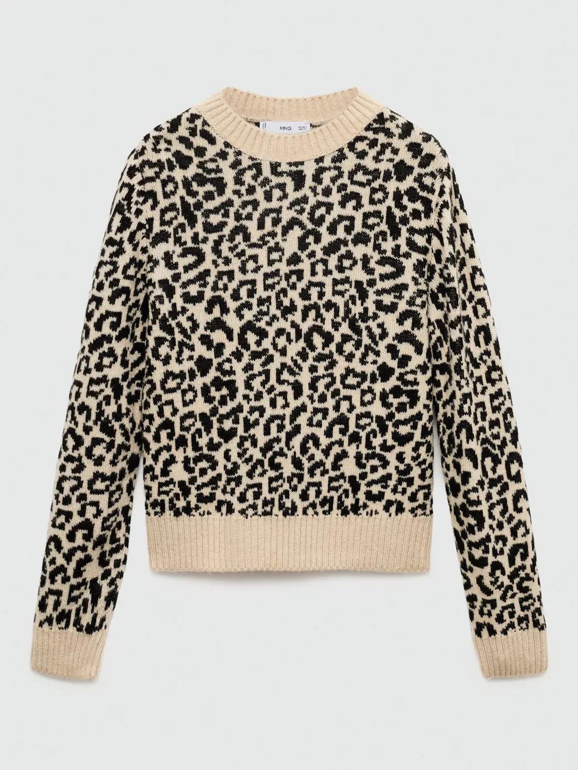 MANGO Chita Leopard Print Jumper in Multi | endource