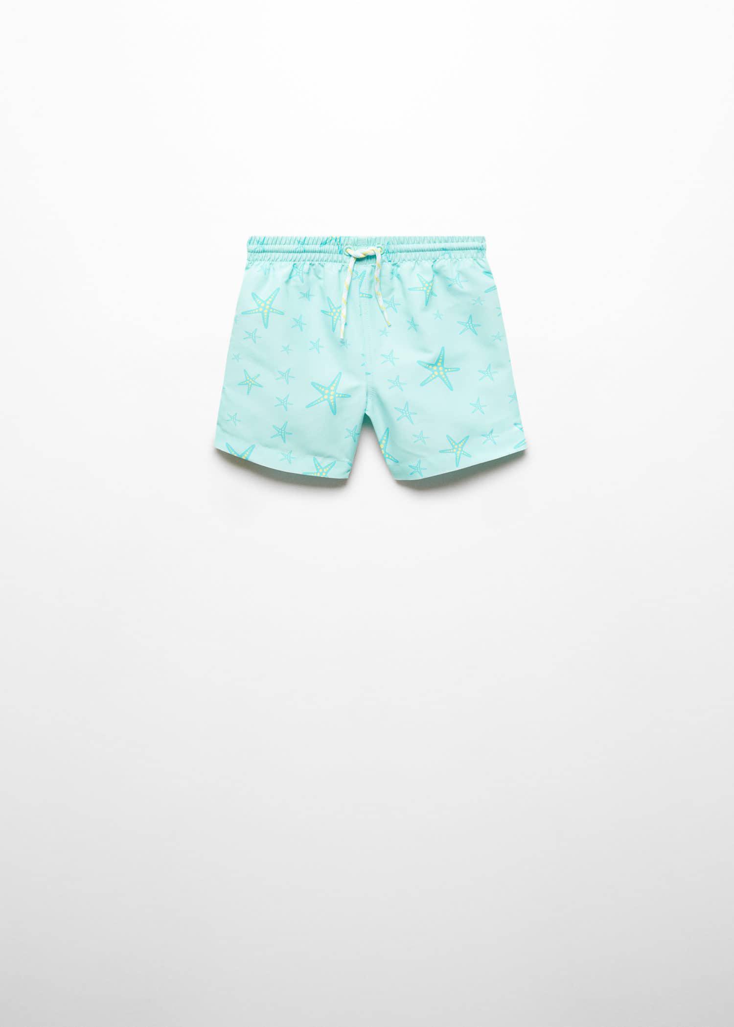 MANGO Star Print Swimsuit in Aqua Green | endource