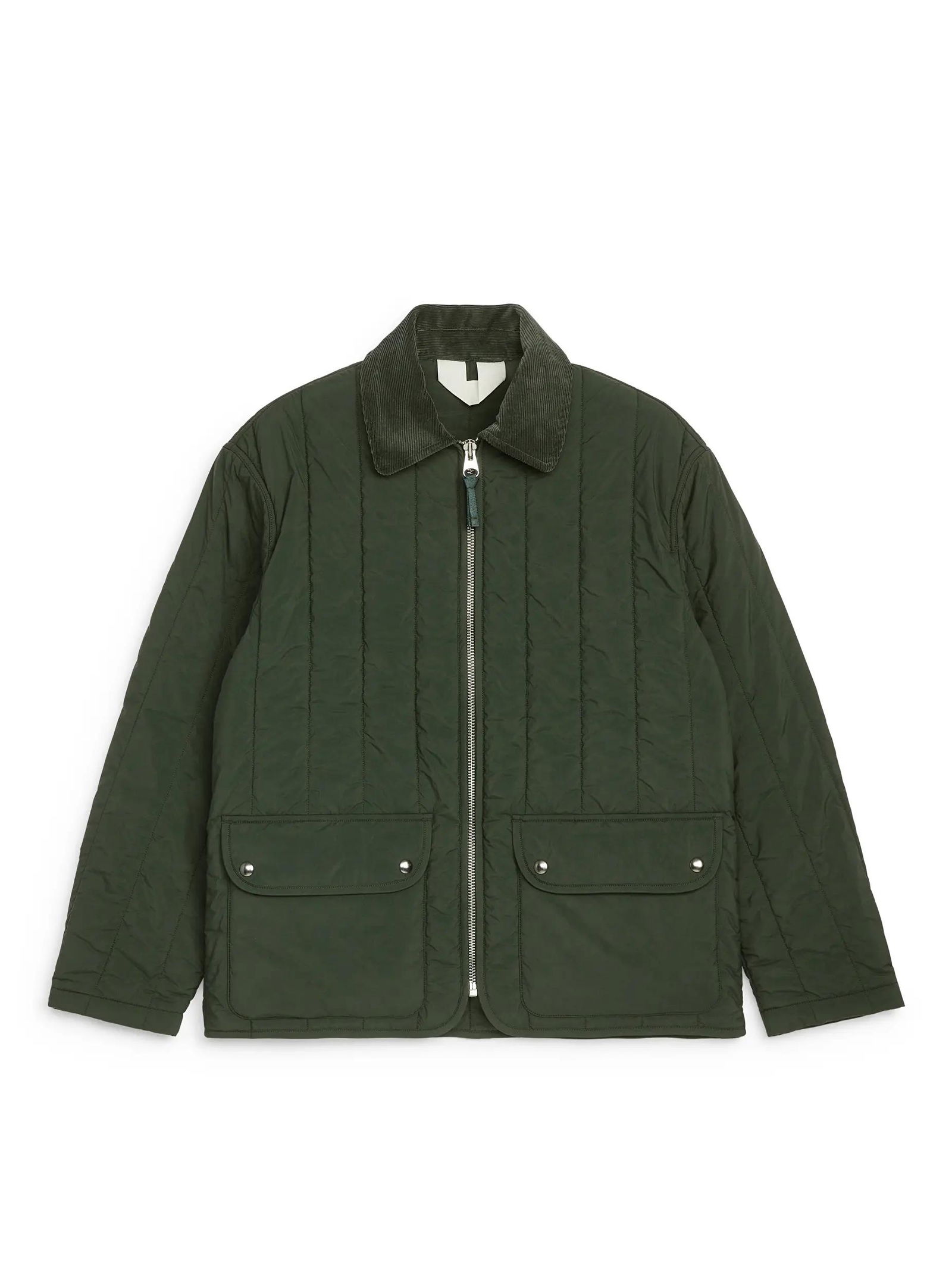 ARKET Quilted Jacket in Dark Green | endource