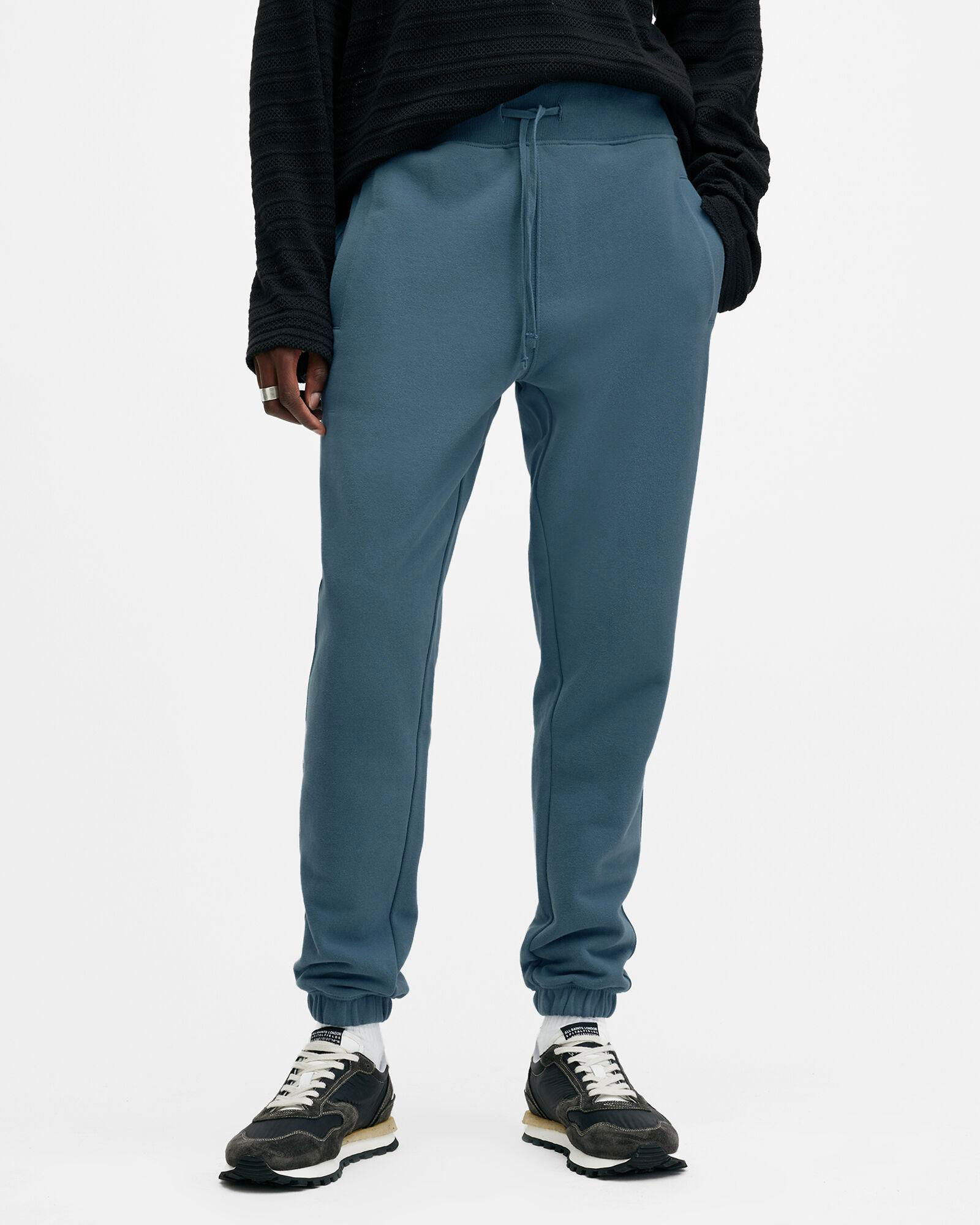 ALLSAINTS Raven Cuffed Slim Fit Ramskull Sweatpants in Areo Blue | endource