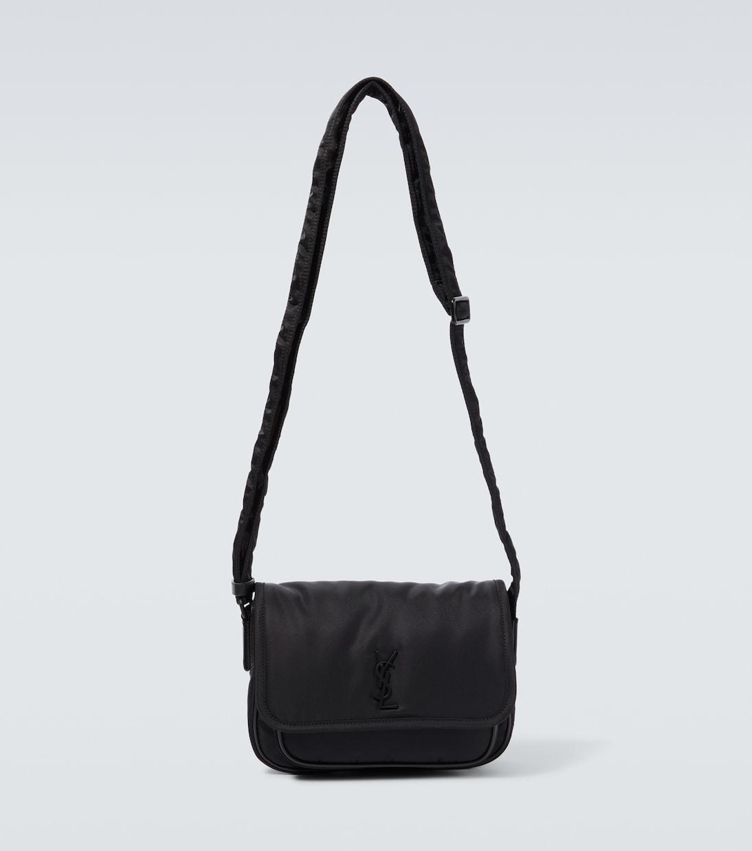 SAINT LAURENT Niki Small Leather-Trimmed Messenger Bag in Black | Endource