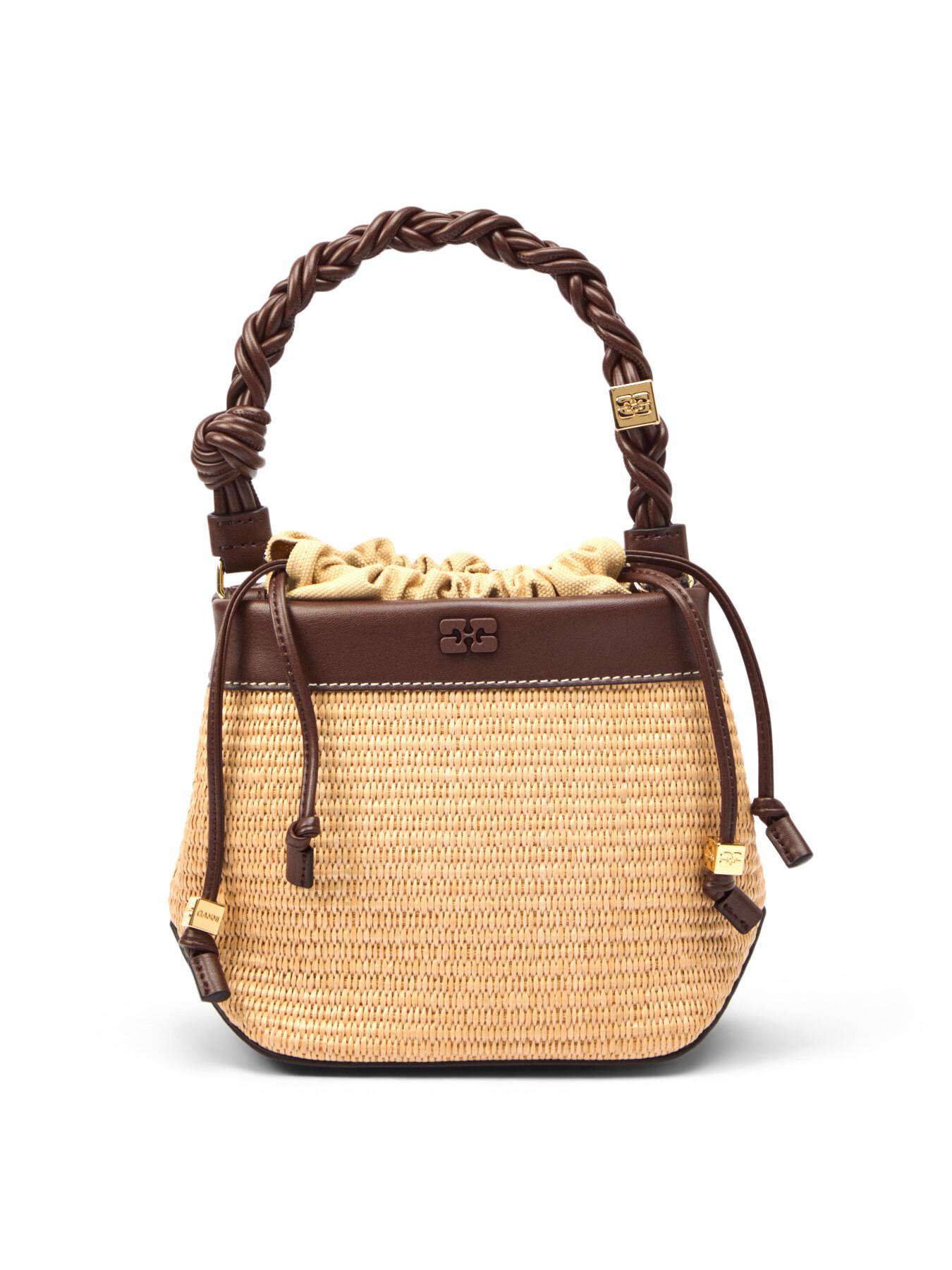 GANNI Bou Bucket Bag Raffia in Nature | Endource