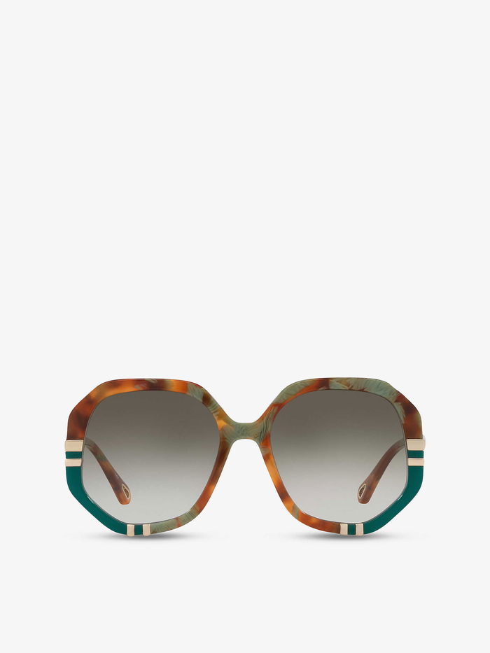 CHLOÉ CH0105S Hexagonal-Frame Acetate Sunglasses | endource