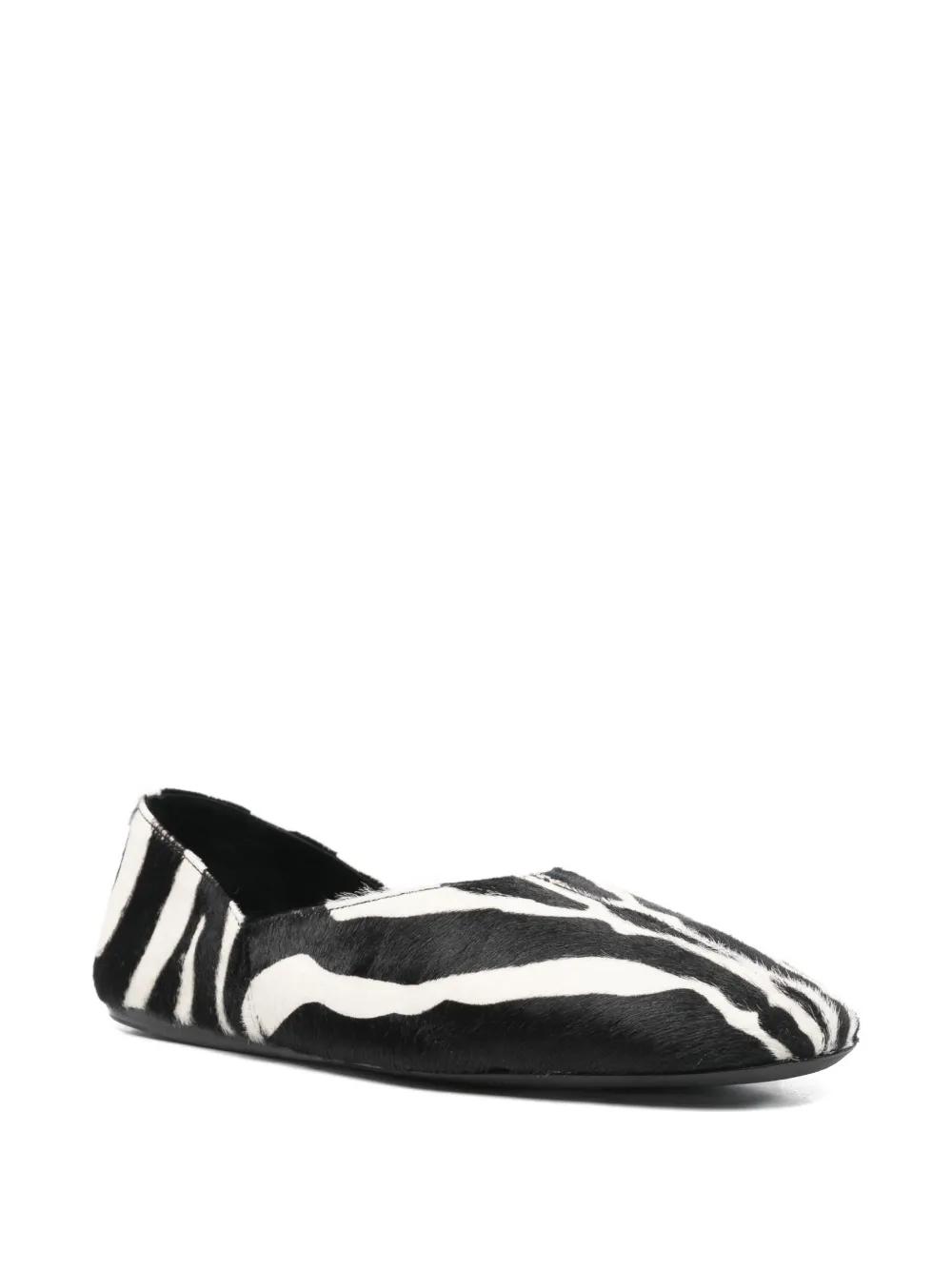 KHAITE Jane Animal-print Ballet Flats - Black | endource