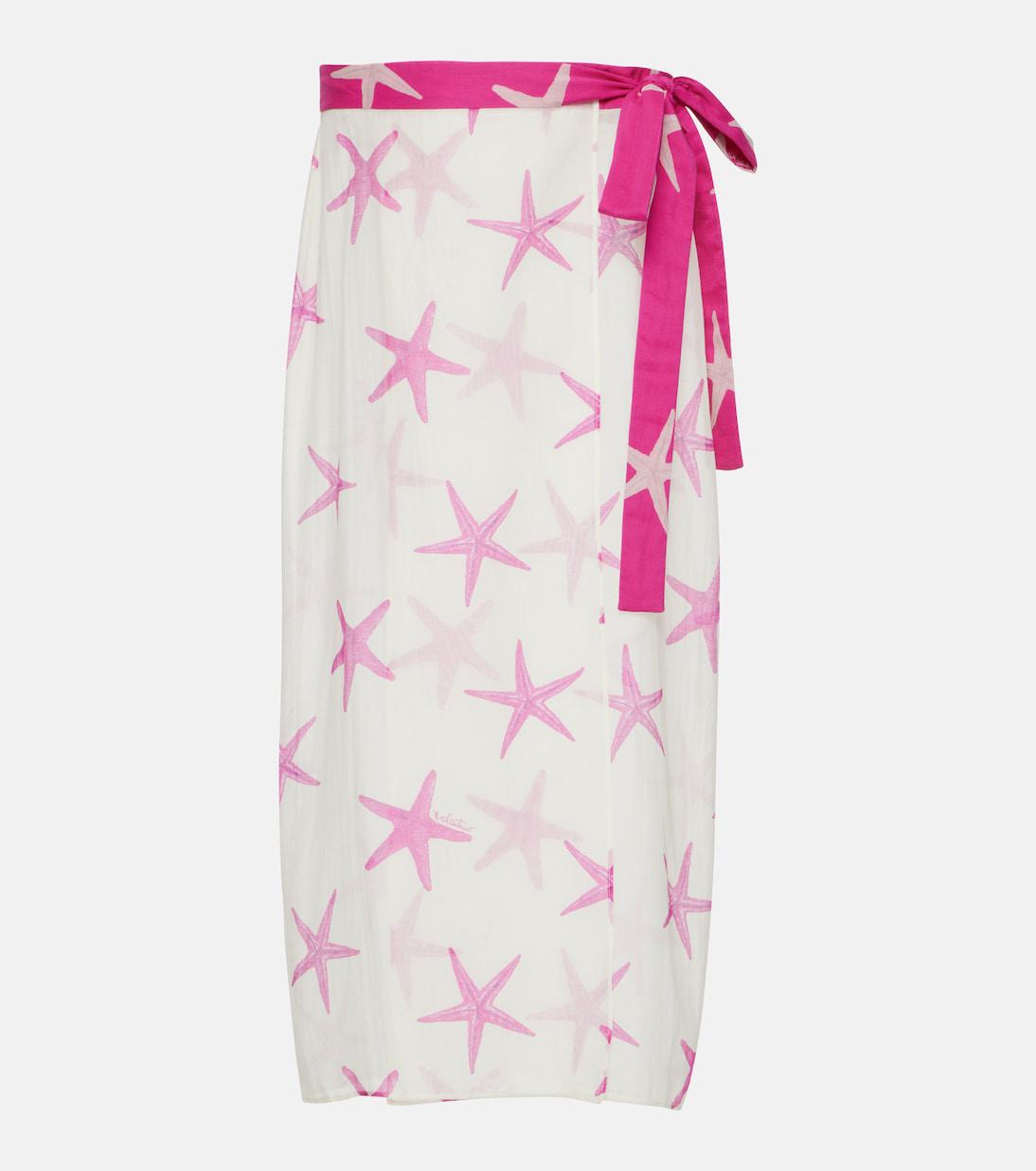 Valentino Starfish Cotton And Silk Beach Cover-Up in White | Endource