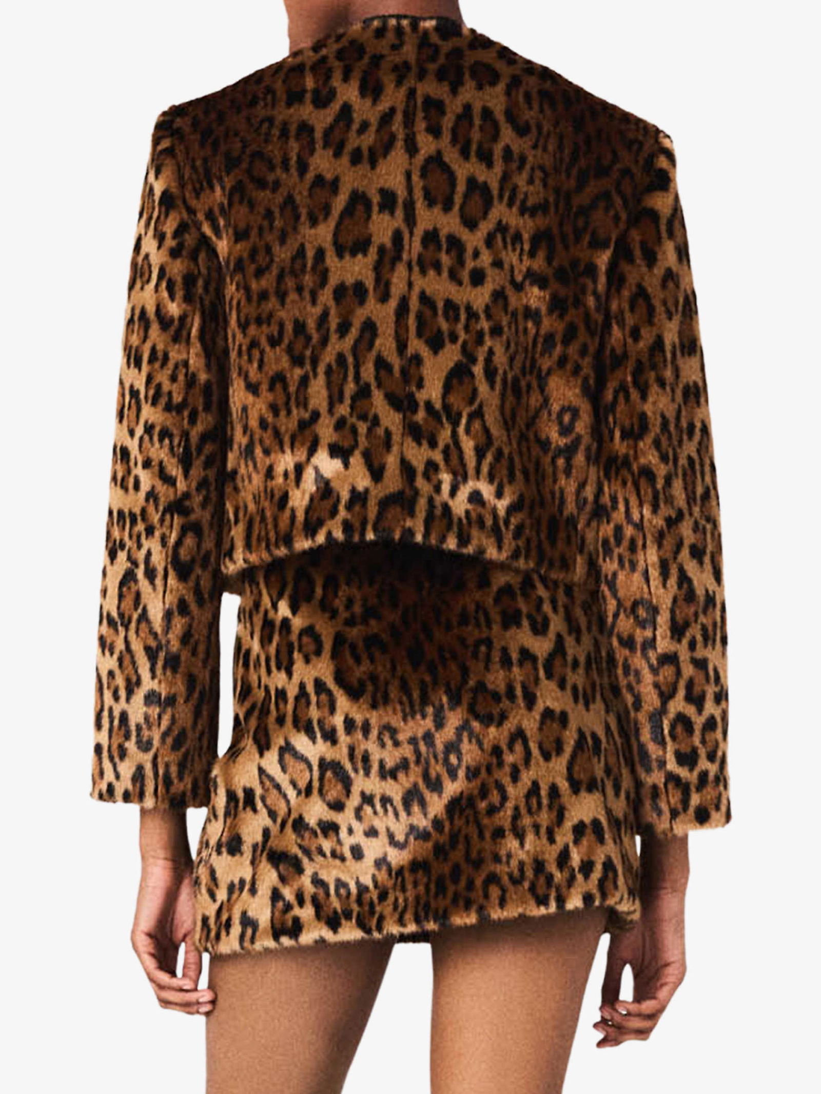 MAJE Leopard-Print Faux-Fur Jacket | endource