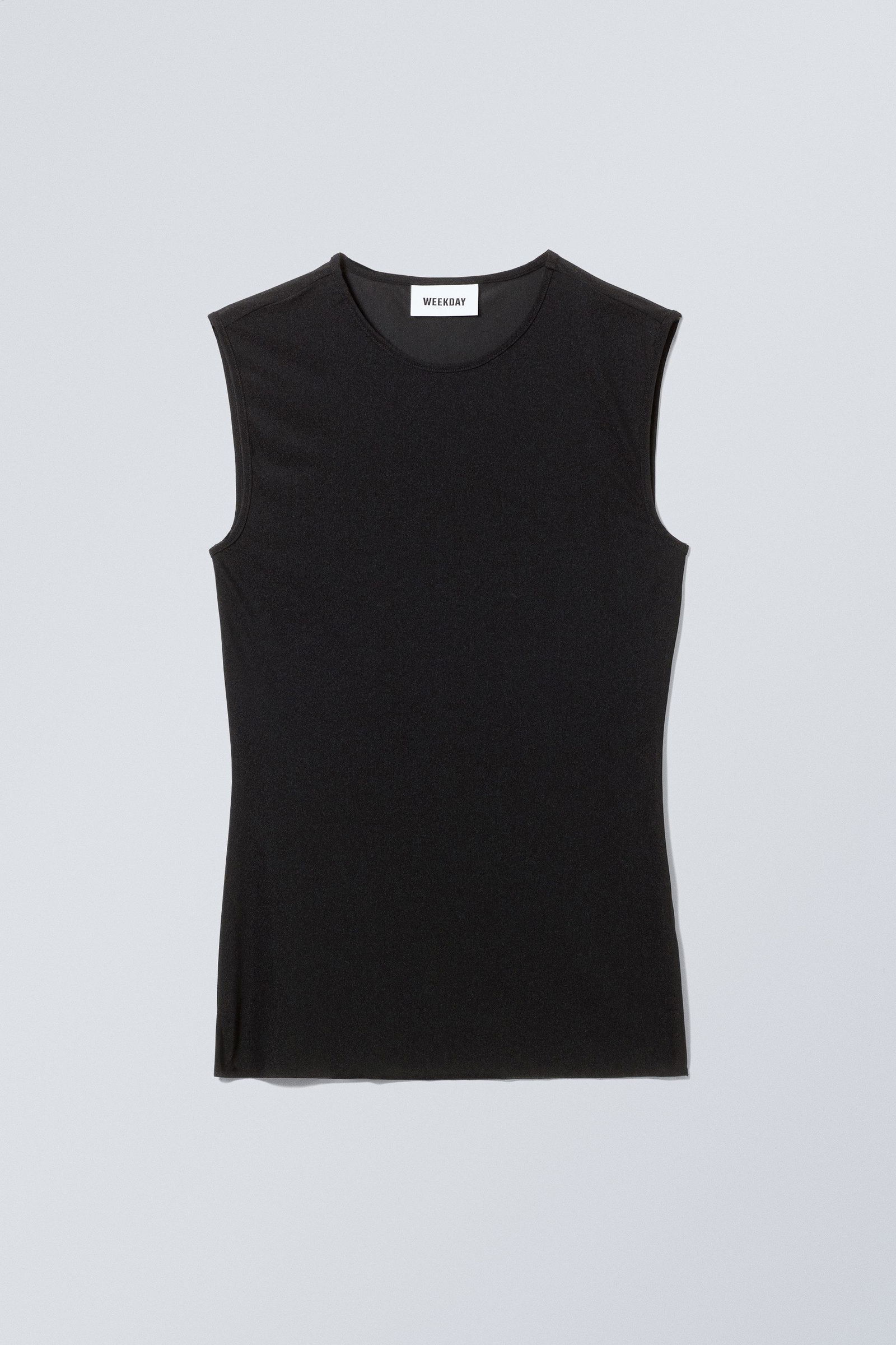 WEEKDAY Transparent Tank Top in Black | endource