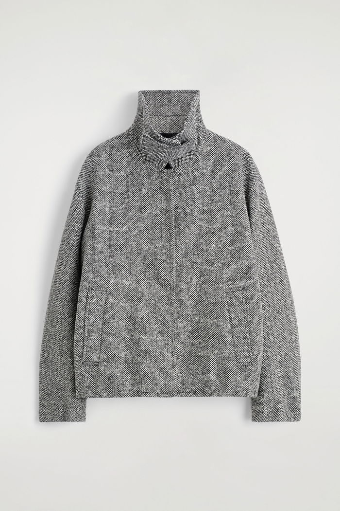 COS Wool-Tweed Funnel-Neck Jacket | endource