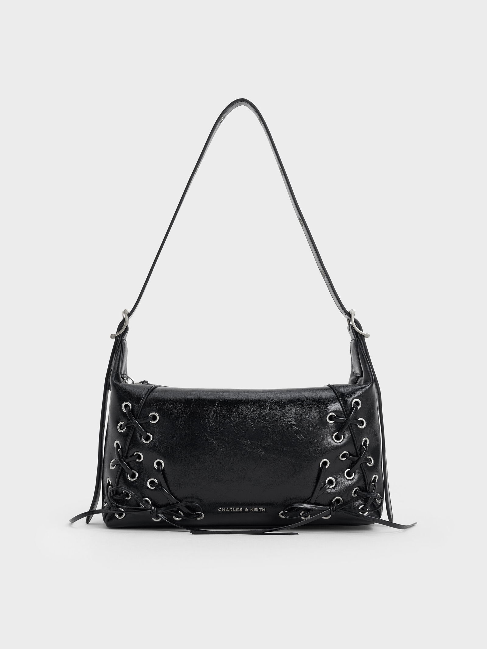 CHARLES & KEITH Xylia Grommet Lace-Up Shoulder Bag | endource