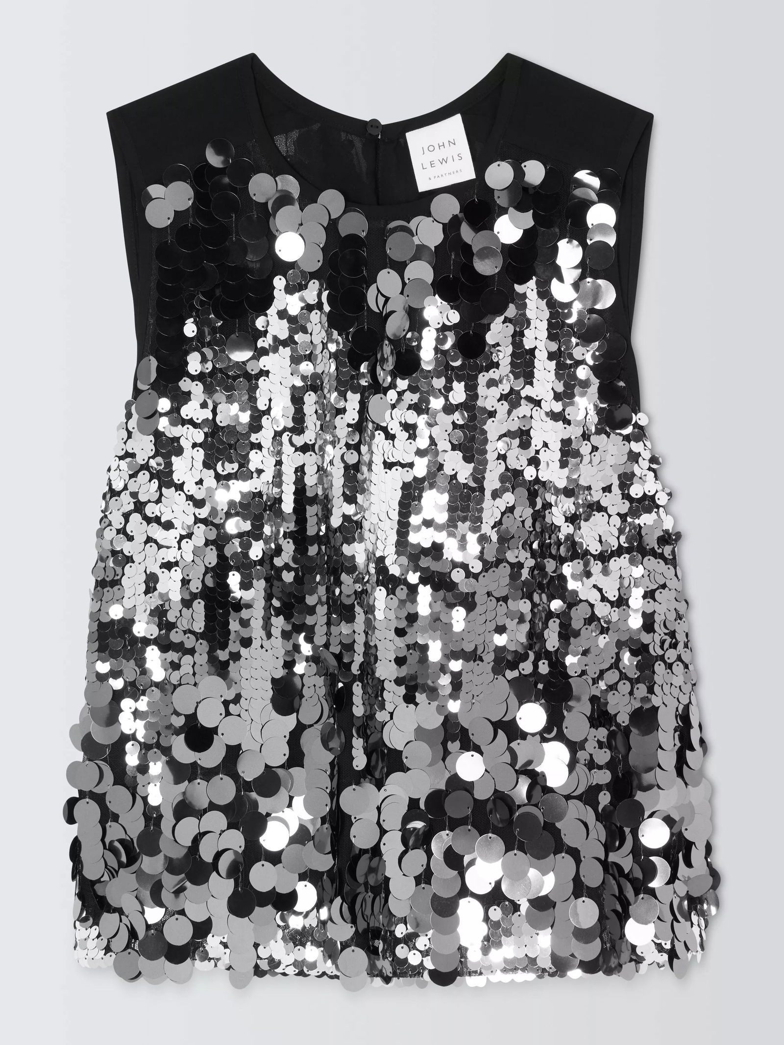 JOHN LEWIS Sequin Shell Top in Silver | endource