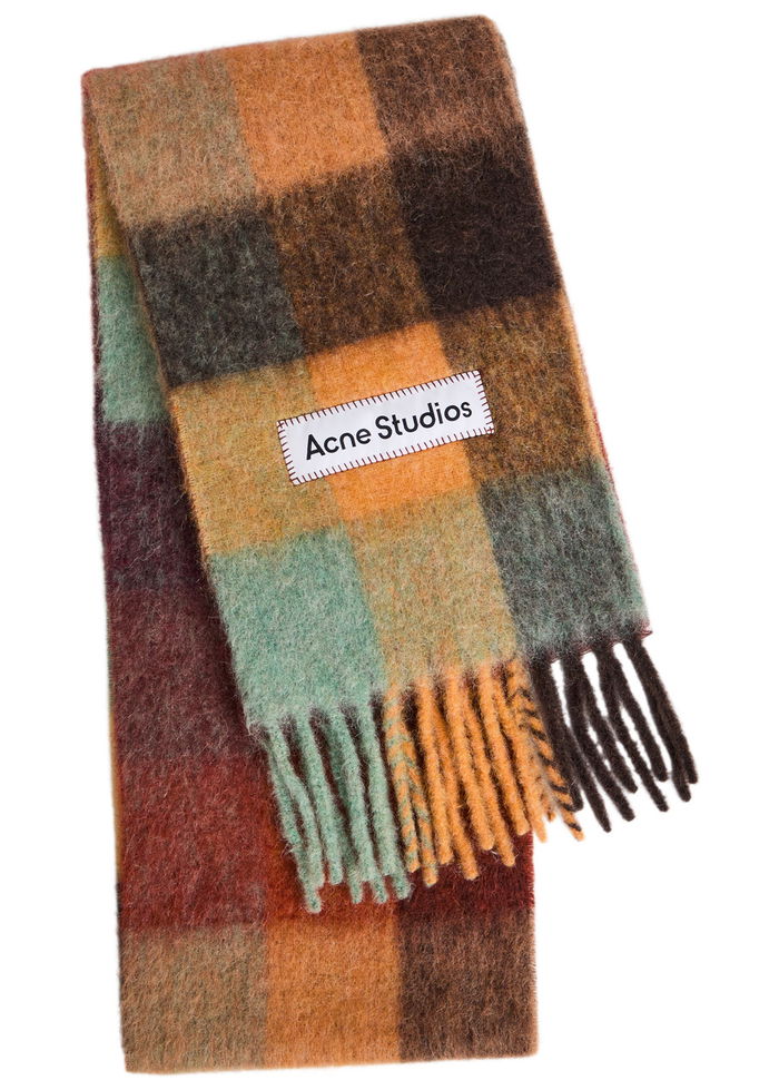 ACNE STUDIOS Vally Checked Wool-Blend Scarf | endource