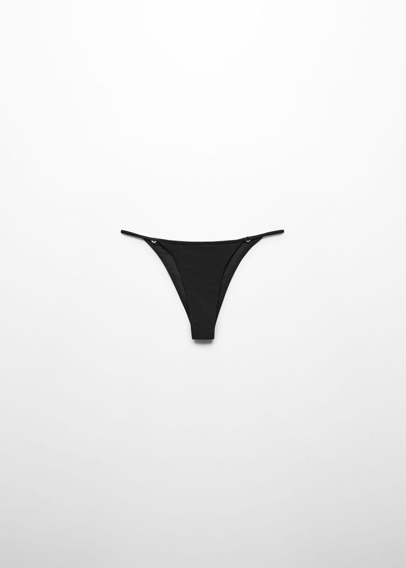 MANGO Metallic-Detail Bikini Briefs in Black | endource