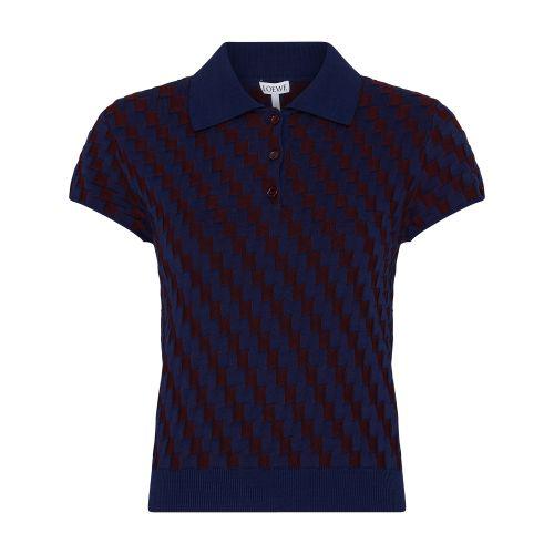 LOEWE Polo Shirt in Burgundy Navy | endource