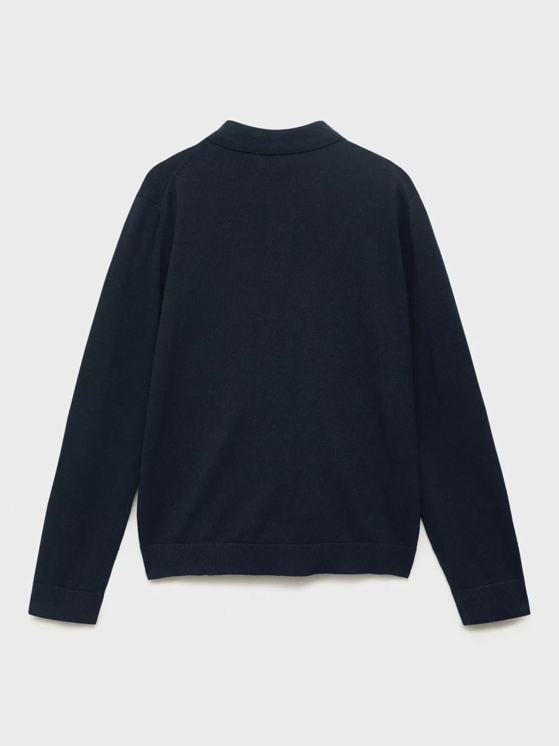 MANGO Kids' Marco Cotton Jumper, Navy | endource
