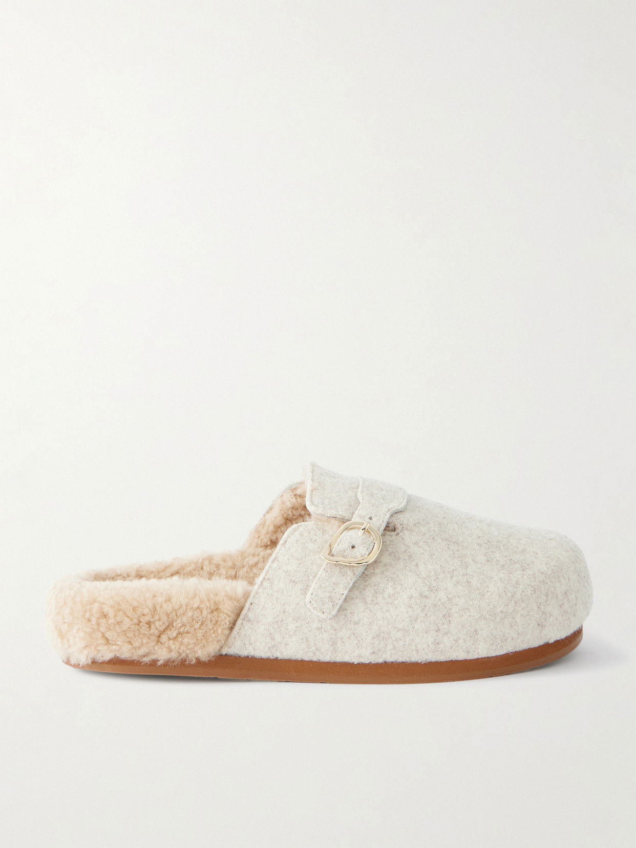 ANCIENT GREEK SANDALS Vasilitsa Shearling-Lined Felt Slippers | endource