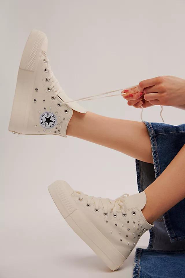 CONVERSE Chuck Taylor Lift Embellished Trainers in Egret | endource
