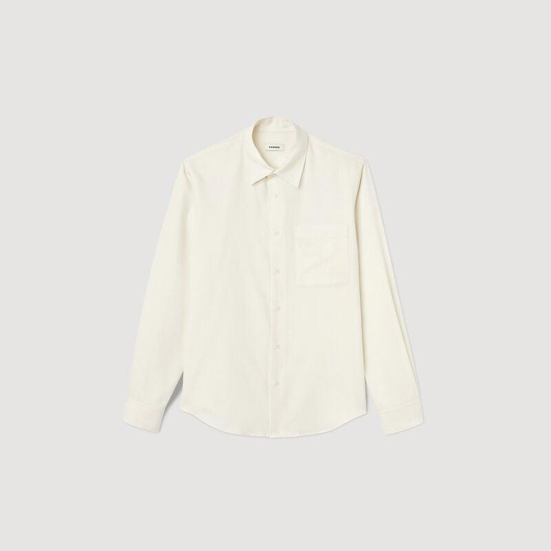 SANDRO Flannel Shirt in Ecru | Endource