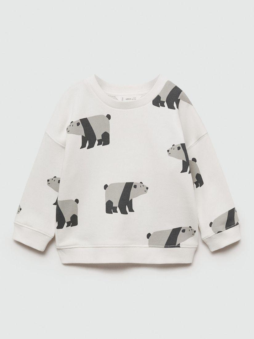 MANGO Bear Sweatshirt in Natural White | endource