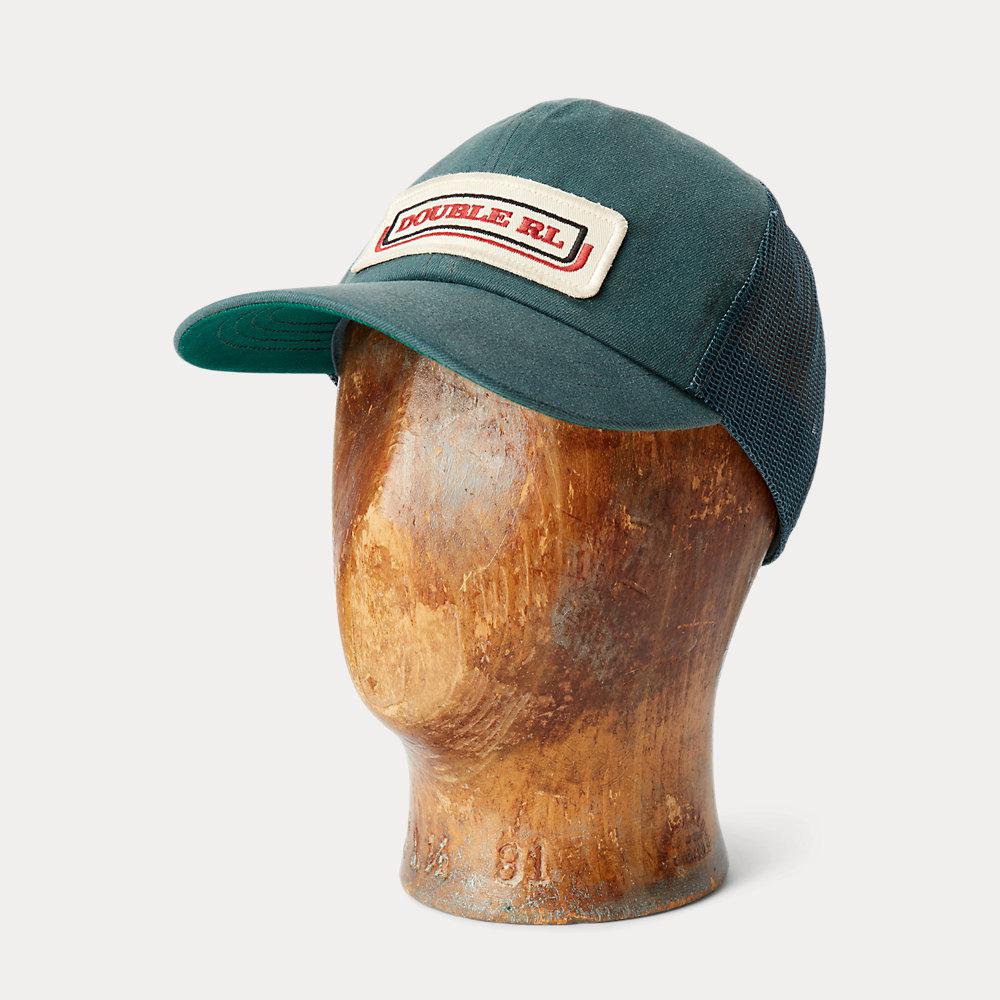 RALPH LAUREN RRL Logo-Patch Twill Trucker Cap in Green | endource