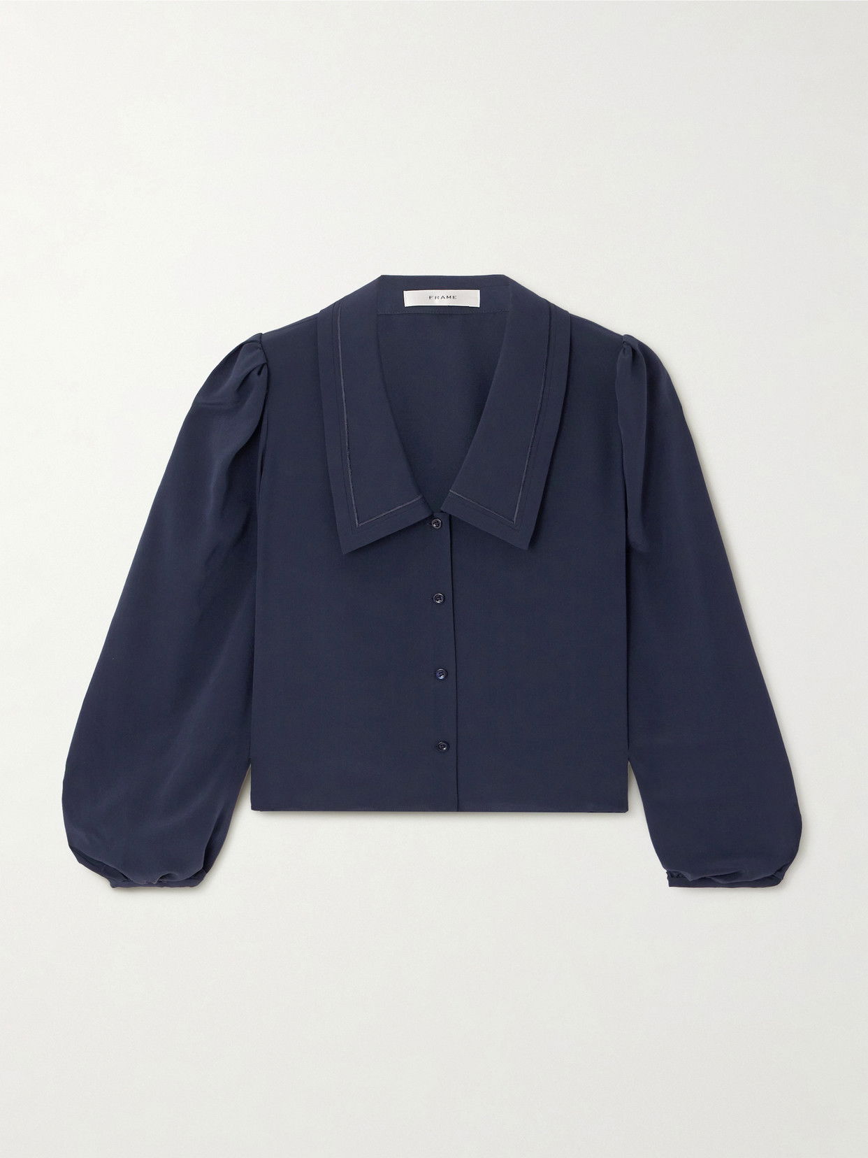 FRAME Sailor Embroidered Silk Blouse | endource